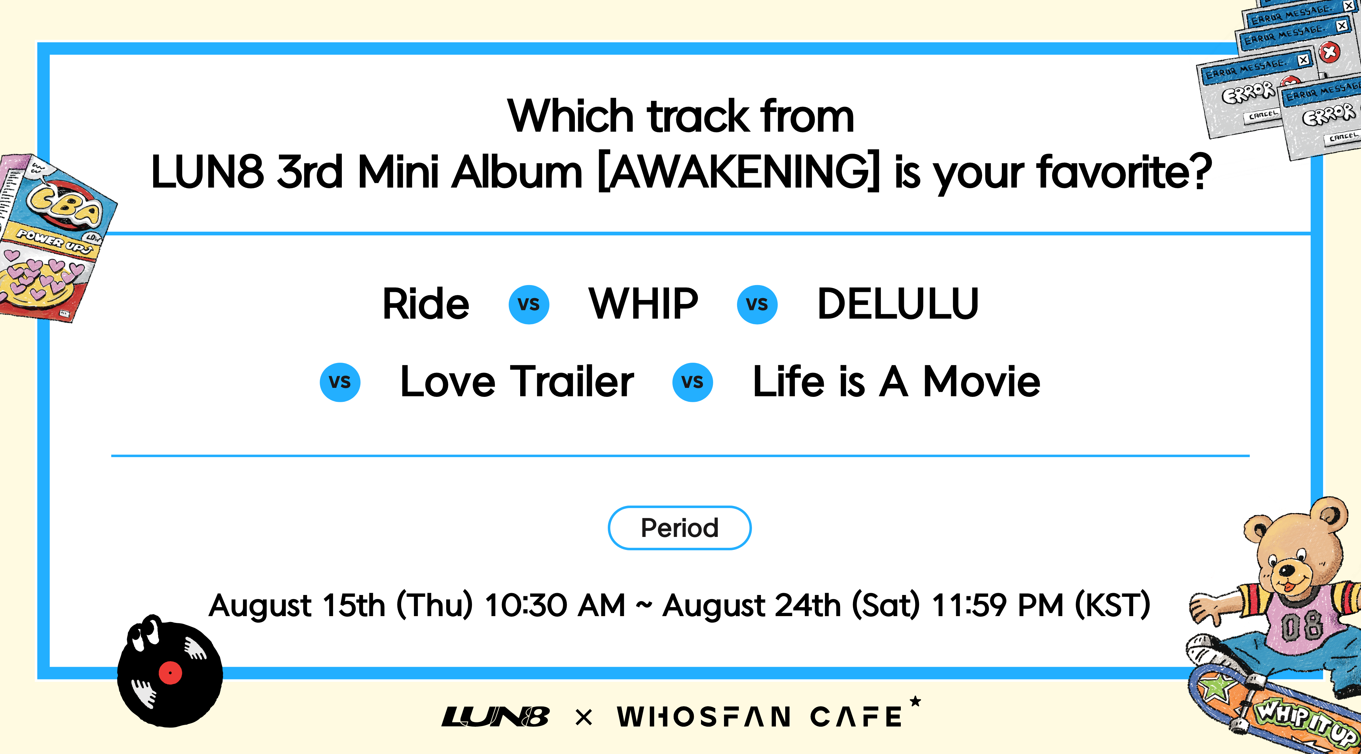 LUN8 3rd Mini Album [AWAKENING] Official Themed Cafe Event Guide ...